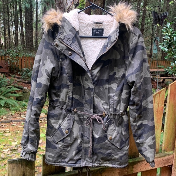 Love Tree | Jackets & Coats | Love Tree Camouflage Anorak Jacket With ...